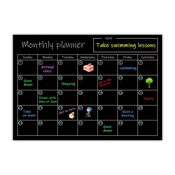 Quality Printable Magnetic Calendar Planner Black Magnetic Fridge Monthly Planner for sale