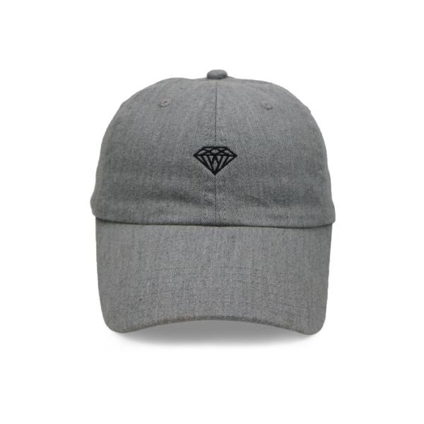 Quality Diamond gray dads cap low crown diamond logo adjustable buckle for sale