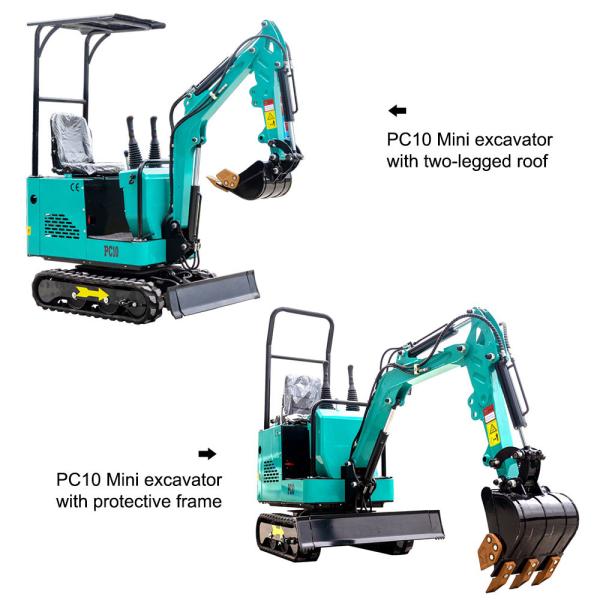 Quality PC10 Euro5 Hightop Mini Excavator Machine With Roll Over Protection System for sale