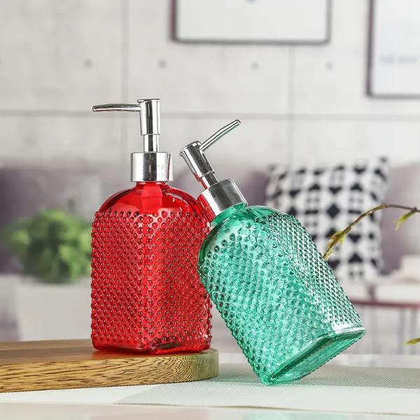Quality Polka Dot Glass Bottle 500ml For Press Type Dispensing Of Hand Sanitizer And for sale