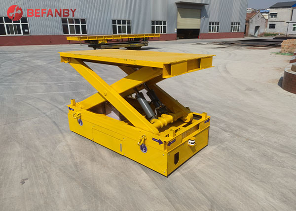 Quality Electrical Lift Steerable Hydraulic Transfer Trolley for sale