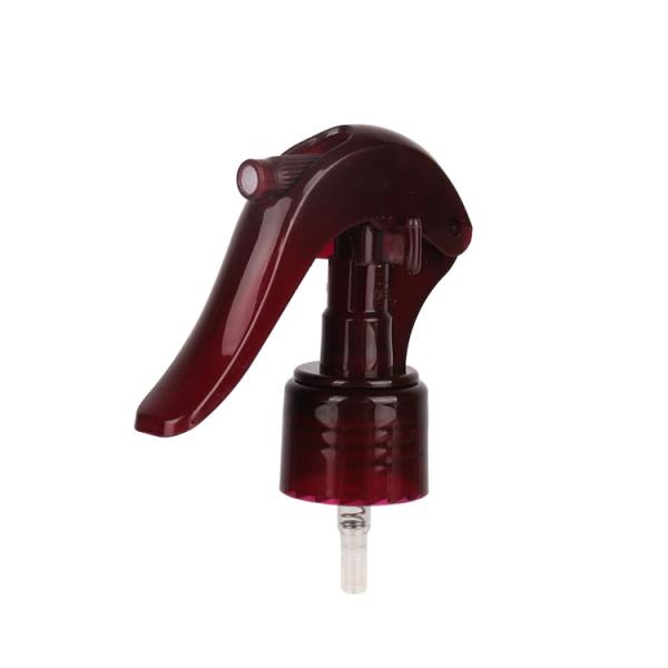 Quality Wine Red Plastic Mini Trigger Sprayer 28/410 For Gardening House Cleaning for sale