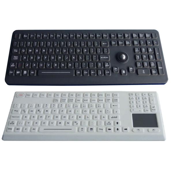 Quality Industrial Medical Silicone Computer Keyboard With Washable Trackball for sale