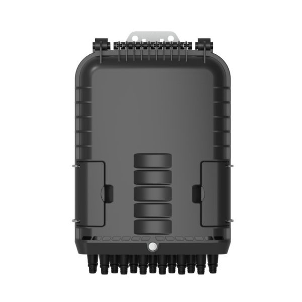 Quality Outdoor FTTH Fiber Optic Splitter Box for 48 Splicing Capacity and 3 Main Cable Ports for sale