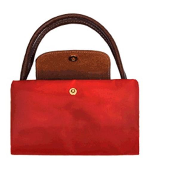 Quality Fashion Foldable Ladies Tote Bags Red Polyester Handbags Promotional for sale