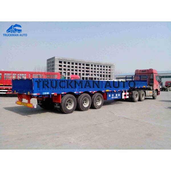 Quality 60-80 Tons Side Wall Semi Tractor Trailer 3 Fuwa Axles For Container And Bulk for sale