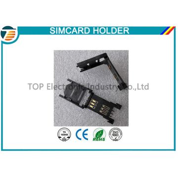 Quality 2.54MM Pitch SIM Card Holder / SAM Card Holder with HINGED TYPE 6 Pin TOP-SIM01 for sale