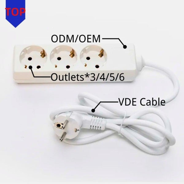 Quality 3m 3 Way Universal Extension Cable and Switch Socket for Multi Plug Power Socket for sale