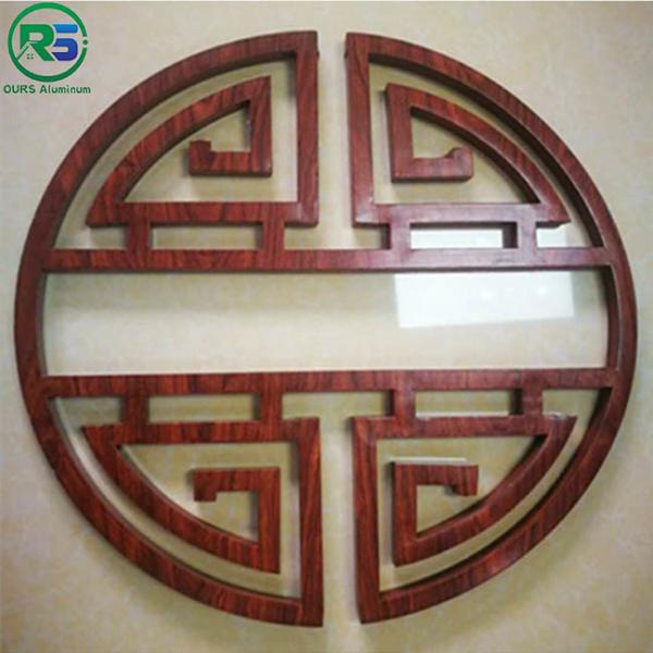 Quality Woodgrain Aluminum Window Grilles Round Metal Handicraft for sale