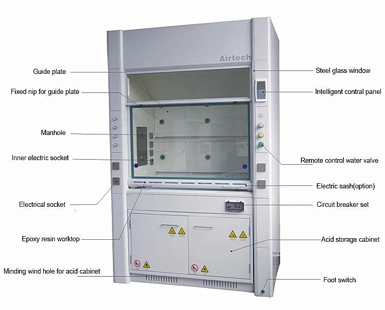 Lab Furniture Fume Hood Stainless Steel 304 Laboratory Furniture Steel Glass Window Epoxy Resin Metal Modern 300kg 220V