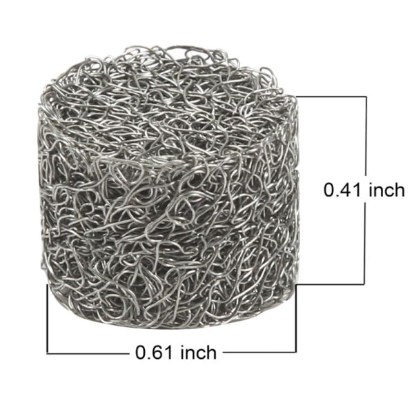 Quality 304 Stainless Steel Foam Gun Knitted Mesh Filter 0.61 in x 0.41 in for sale