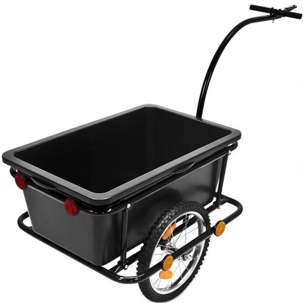 Quality Black Folding Hand Trolley Durable Bicycle Bike Cargo Luggage Trailer for sale