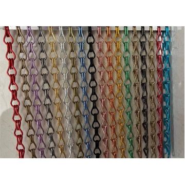 Quality Aluminum Colorful Double Hook Chain Link Mesh Curtain / Decorative Metal Mesh for sale
