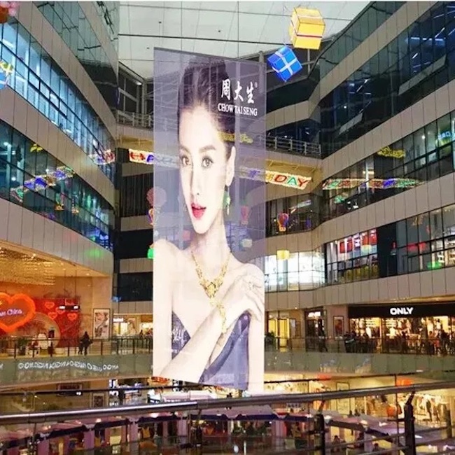 1000x1000mm Transparent LED Display Panel P3.91-7.8 Advertising Outdoor Glass 1
