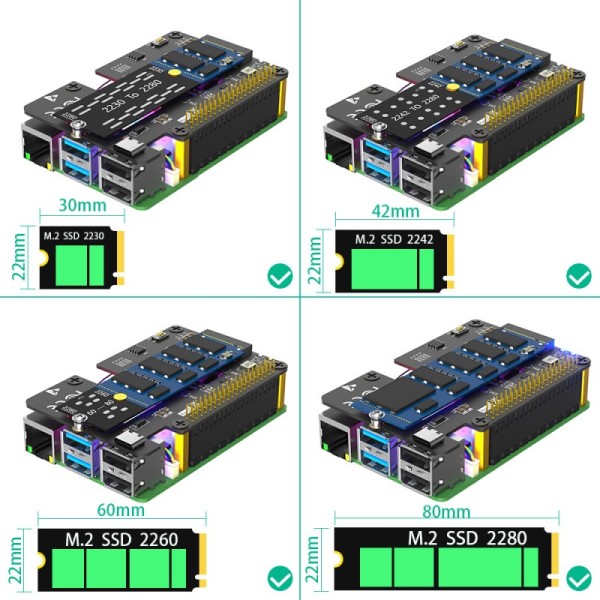 Quality Gen2 Raspberry Pi M 2 Adapter NVMe To PCIe PCI E Raspberry Ssd Adapter 3 In 1 for sale