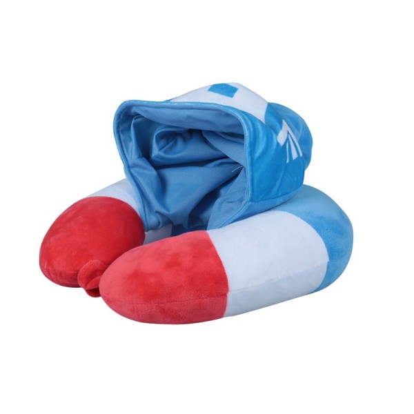 Quality Crystal velboa print  Anti-static travel pillows  with cap good touching keep warming easy carrying for sale