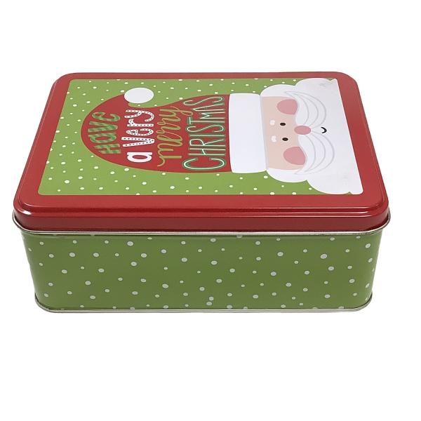 Quality Rectangular Cookies Tin Box Printed Tin Food Containers Vintage Holiday Gift for sale