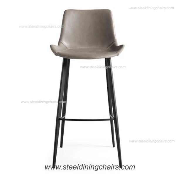 Quality Fixed 50CM 102CM Grey Leather Counter Height Chairs For Kitchen for sale