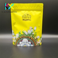 Quality OEM Spot UV Tea Packaging Bags 130um Aluminum Foil Ziplock Stand Up Pouch for sale