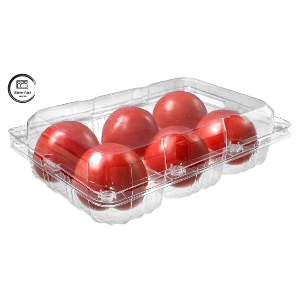 Quality Disposable Blister Tomato Disposable Fruit Container 6 Piece Rectangular Plastic for sale