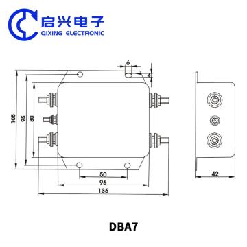 Quality DBA7 Single Phase EMI Filter Universal Series 20A-30A Power Supply Noise Filter for sale