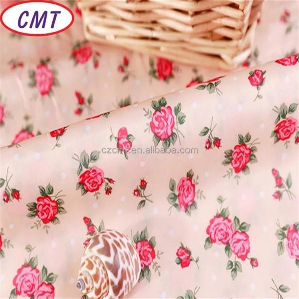 Quality Flower Printed 75D 100% Polyester Taffeta Fabric with 190T Density for sale
