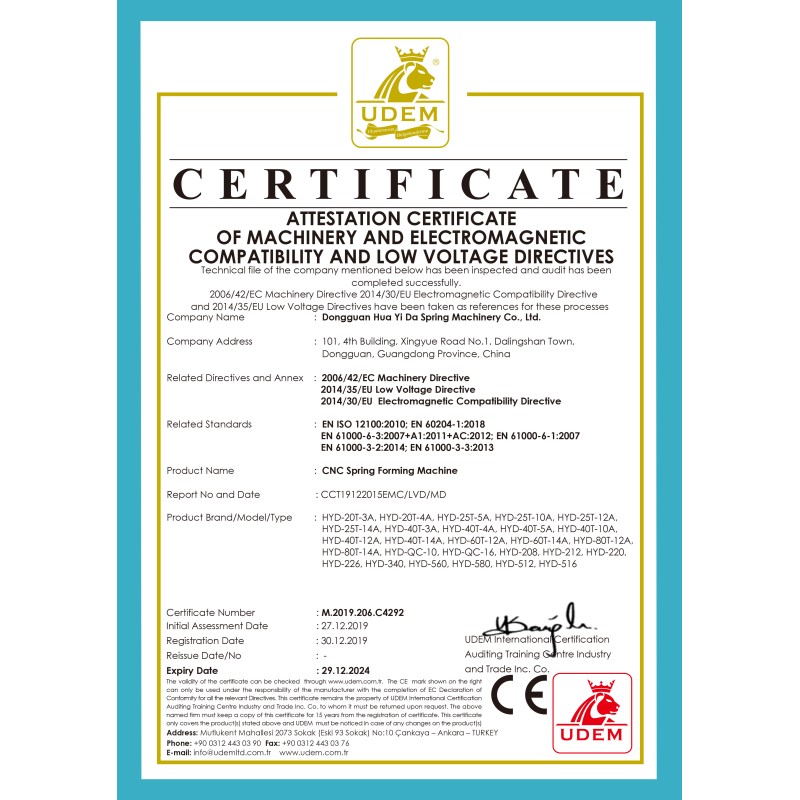 CE Certification document