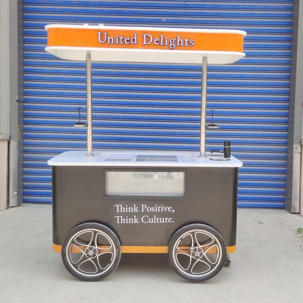 Quality Gelato Ice Cream Push Cart /freezer vending machine /display freezer for sale