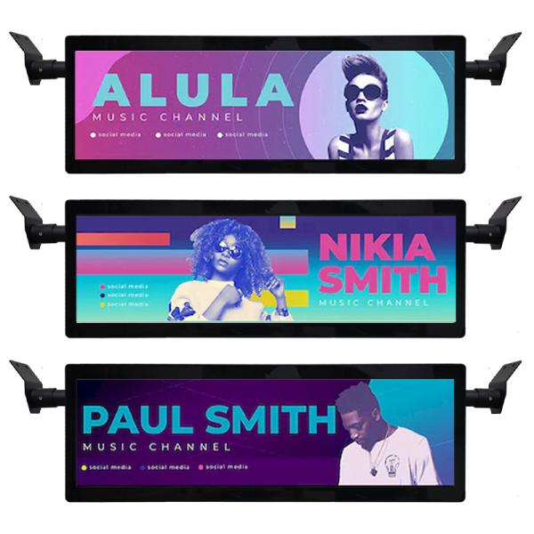 Quality 29 Inch Stretched Bar Ceiling Mount Bus Wifi Digital Signage Android Wireless for sale