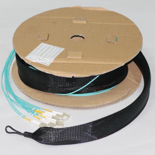 Quality 12 Cores Pre Terminated Fiber Optic Cable LC UPC To LC UPC Multimode OM3 for sale