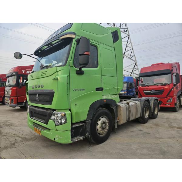 Quality T7 440 Used Howo Truck ZZ3257N4147C1 Used Truck Tractors Green for sale