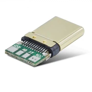 Quality TYpe C 16Pin Golden Plated USB C Male Connector Solder Wired With Data+Charging for sale