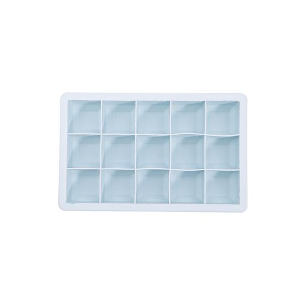 Quality 15-hole Square Shape Custom Maker Rubber Trays Silicone Ice Cube Mold for sale
