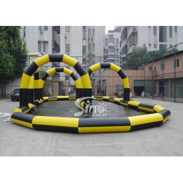 Quality Custom made outdoor N indoor go karts inflatable race track for zorb balls and for sale