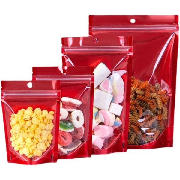 Quality Premium Stand up Pouch Clear Resealable Plastic Zip Lock Bag for Snacks Candy for sale
