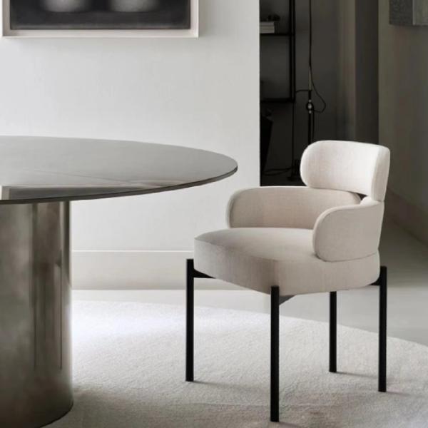 Quality Economic Upholstery Dining Chair Half Arc Backrest Hotel Restaurant Chair for sale