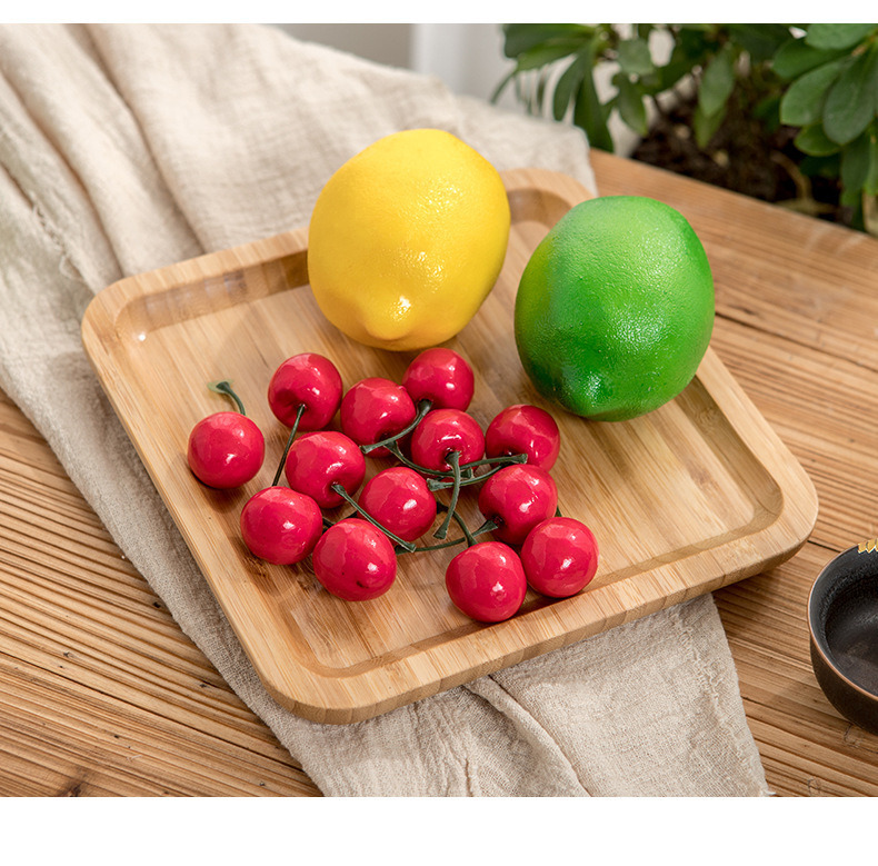 Bamboo Tray Japanese Wooden Tray Rectangular Simple Tea Tray Household Water Cup Tray Wooden End Plate Barbecue Tray Custom