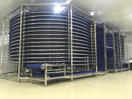 Quality Food Industry Steam Cleaning Slag Removal Spiral Cooling Conveyor for sale