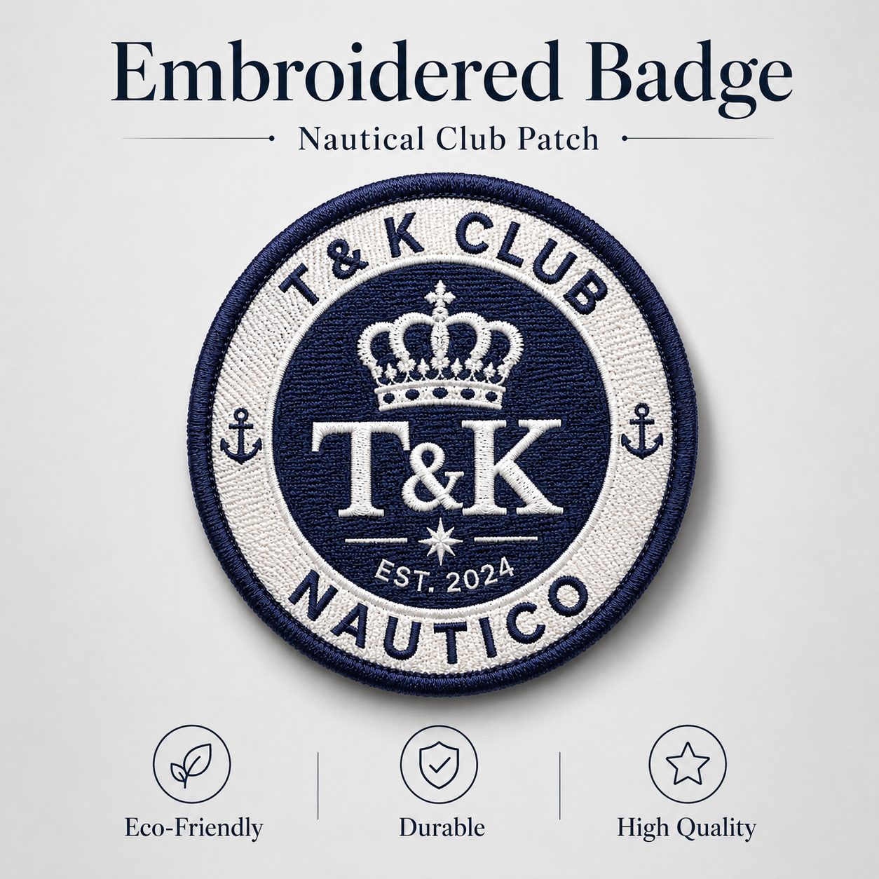 Quality Custom Nautical Embroidered Patch for Clothing Brand Logo Badge for sale