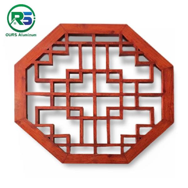 Quality Woodgrain Aluminum Window Grilles Round Metal Handicraft for sale