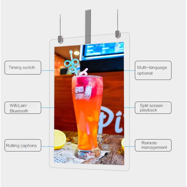 Quality Shop 55inch Clear Lcd Digital Window Display Ceiling Hanging Double Sided for sale