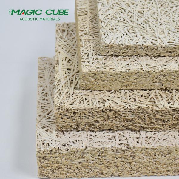 Quality Rectangle Wood Wool Acoustic Panel 15mm Thickness For Acoustic Ceiling for sale