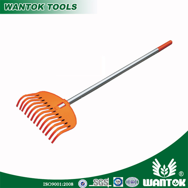 Quality Telescopic Aluminium Handle Plastic Garden Rake for Easy Leaf and Debris for sale