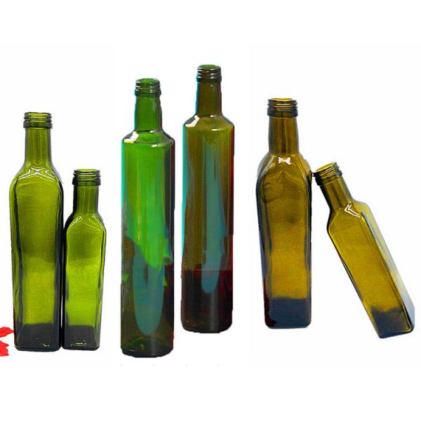 Quality Glass Base Material 750ml Round Dark Green Camellia Walnut Oil Bottle with Cork Sealing Type for sale