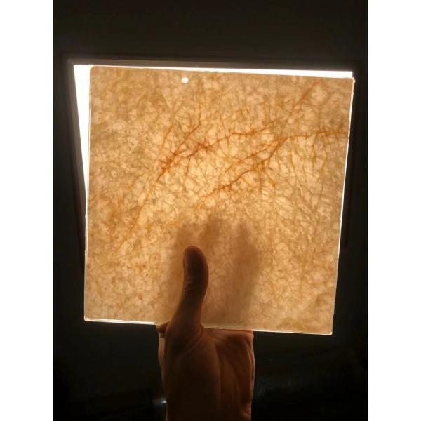 Quality 2MM Thin Stone Marble Laminated Glass Facade Lightweight for sale