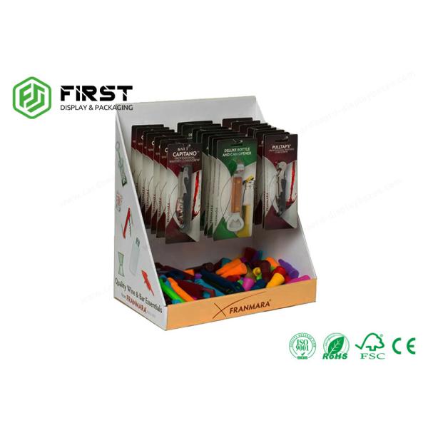 Quality CMYK Printing Custom Made Cardboard Countertop Display Boxes With Hooks for sale