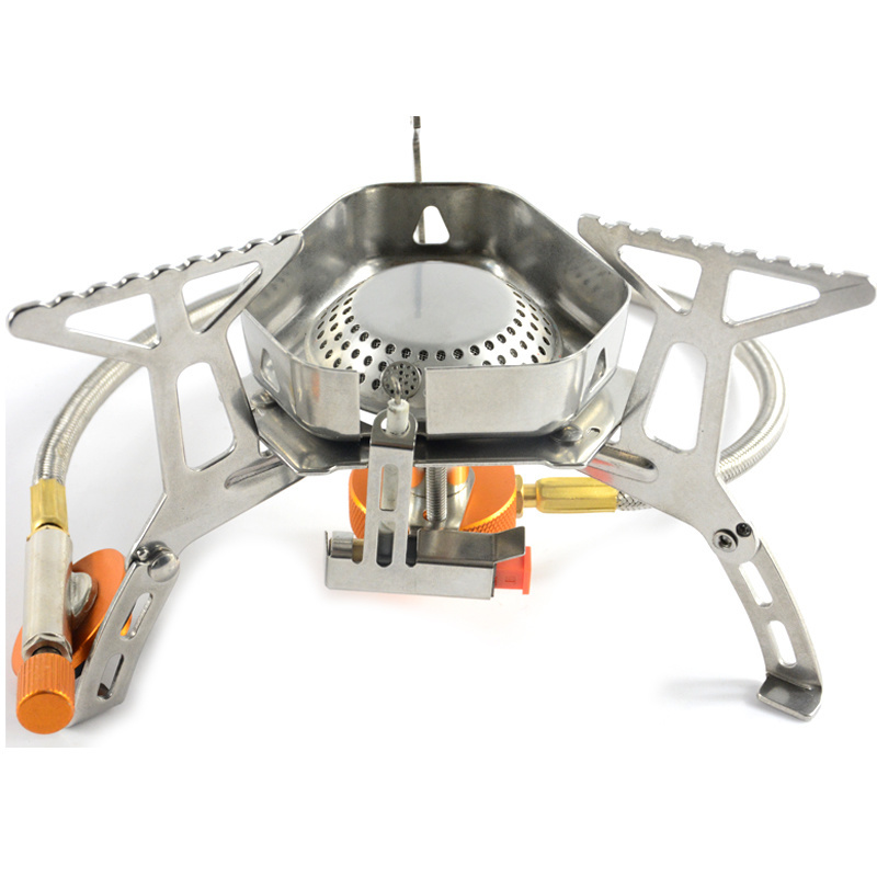 Stainless Steel Windproof Camping Gas Stove Folding Portable Mini Gas Stove