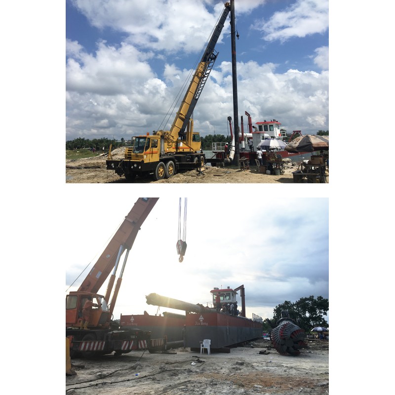 Installation of desilting machine river dredger