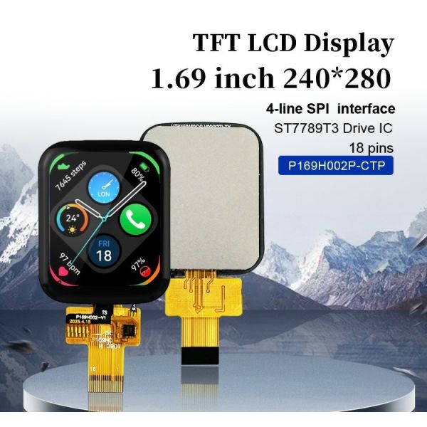 Quality Polcd 1.69 Inch 240x280 Capacitive Touch Panel Full View Angle LCD Module For for sale