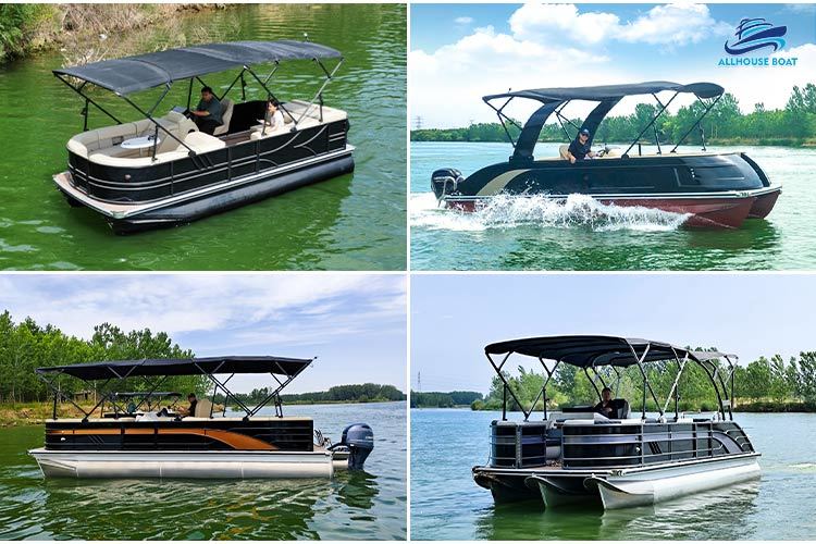 Interior view of pontoon boat